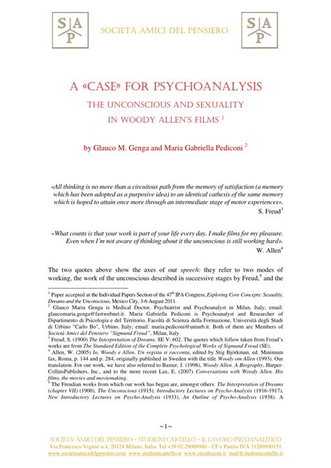 Pdf A Case For Psychoanalysis The Unconscious And Sexuality In
