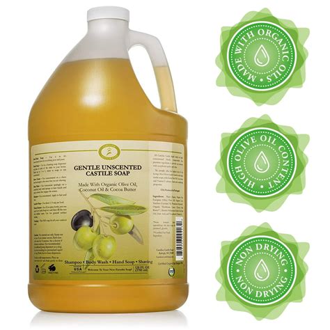 Liquid Unscented Castile Soap 1 Gallon Vegan And Pure Organic Soap