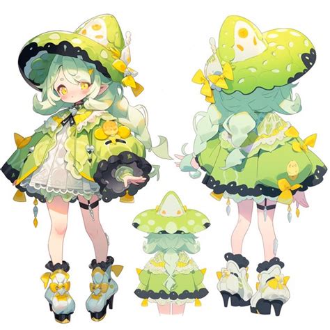 Premium Photo Character Sheet Concept Art Cute Cosmo Girl Crystal