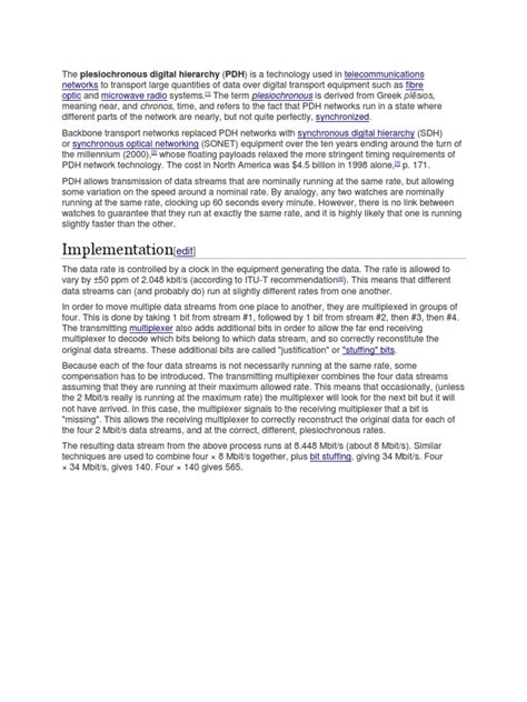 Plesiochronous Digital Hierarchy Pdf Computer Data Electronic Engineering