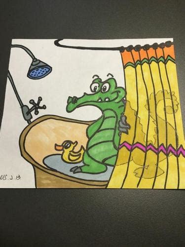 爱洗澡的小鳄鱼简笔画 简笔画图片大全 普车都