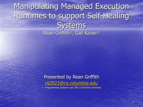 PPT Manipulating Managed Execution Runtimes To Support Self Healing