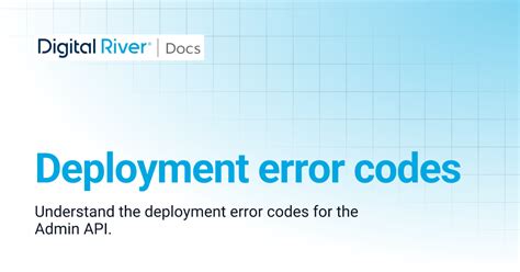 Deployment Error Codes Commerce Api References