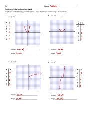 Functions Day HW Parent Functions Pdf Jensen Name FST Functions Parent Functions