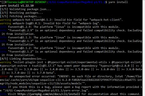Error Al Correr Yarn Install · Issue 16 · Iic2513 2021 1projects · Github