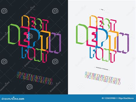 Vector Depth Font 123662928