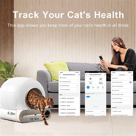 Smart Cat Litter Box Automatic Self-Cleaning Litter Box WiFi APP for ...