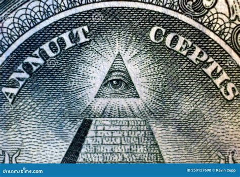 Annuit Coeptis Motto And The Eye Of Providence One Dollar Bill Royalty