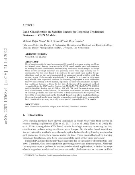 Land Classification In Satellite Images By Injecting Traditional