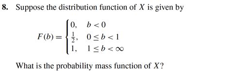 solved suppose the distribution function of x is given by