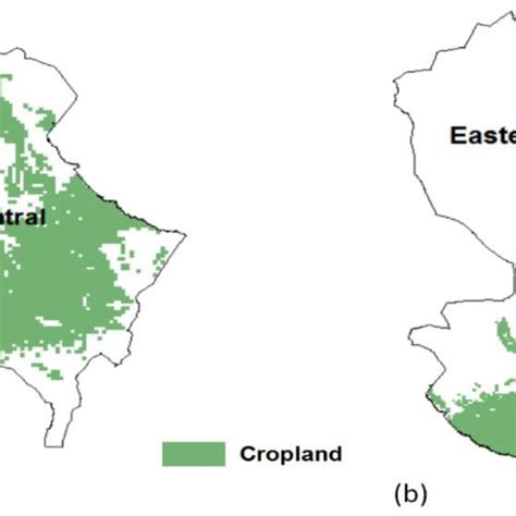 The Modis Cropland Used For Two Main Agricultural Regions A Central Download Scientific