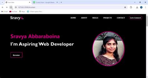 Sravya Abbaraboina On Linkedin Webdevelopment Portfolio Codsoft