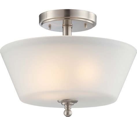 Nuvo Lighting 604151 Surrey 3 Light Semi Flush Fixture With Frosted Glass