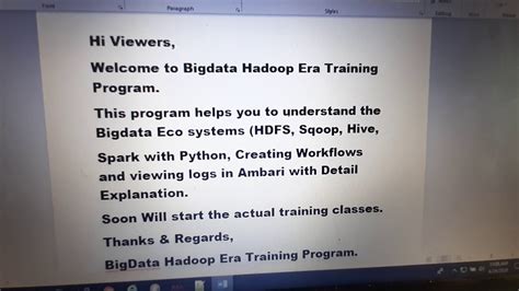 Welcome To Bigdata Hadoop Training Youtube