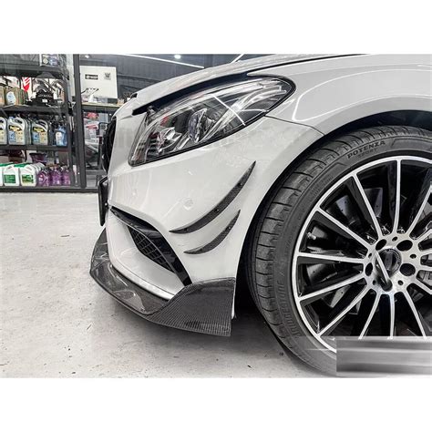 Carbon Front Bumper Canards Fins Mercedes Benz W205 C205 C63 2015 20