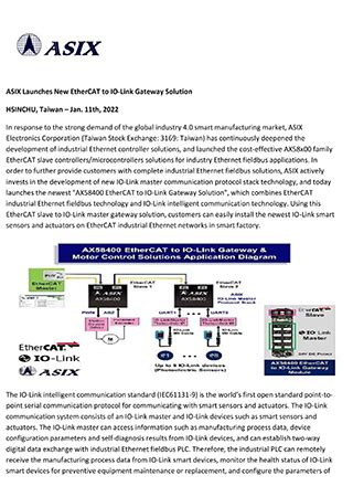 ASIX Electronics Corporation Semiconductor Supplier Ethernet Centric Silicon Industrial