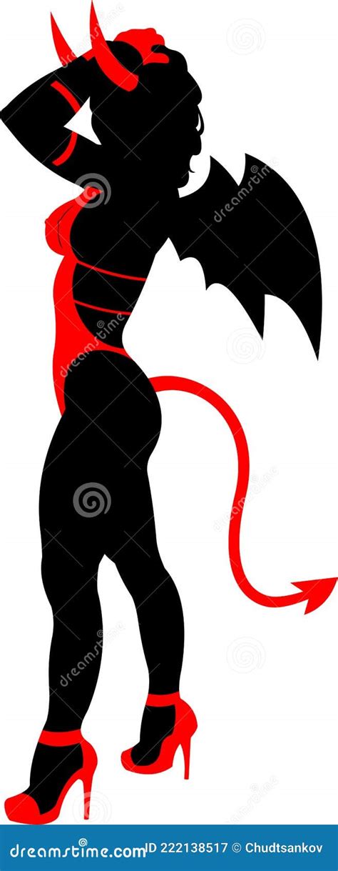 Devil Girl Silhouette Stock Vector Illustration Of People 222138517