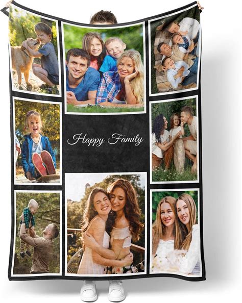 Easycosy Customized Blankets with Photos Personalized Picture Collage Throw Blankets Soft Using ...