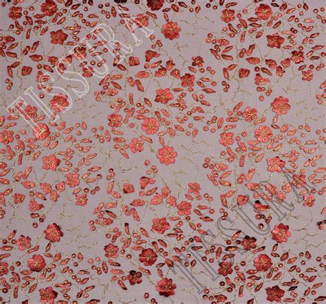 Floral Applique Embroidered Tulle Fabric Exclusive Fabrics From