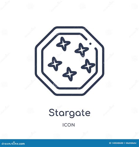 Linear Stargate Icon From Astronomy Outline Collection Thin Line Stargate Vector Isolated On
