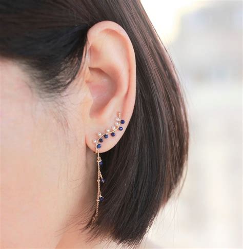 【聖誕飾品】流動金沙 青金石 水晶珍珠14kgf輕感減壓耳環 耳夾 One N Only Jewelry｜耳環耳夾耳骨夾人氣榜 Pinkoi