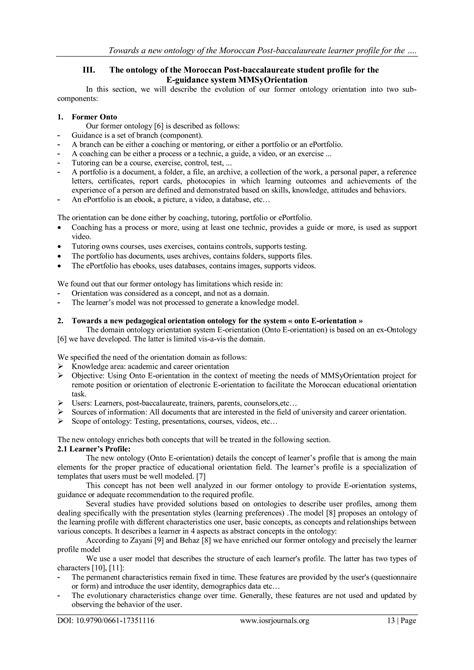Towards A New Ontology Of The Moroccan Post Baccalaureate Learner Profile For The E Orientation