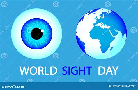 World Sight Day Eyes And Earth Stock Vector Illustration Of Blue