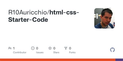 Github R Auricchio Html Css Starter Code