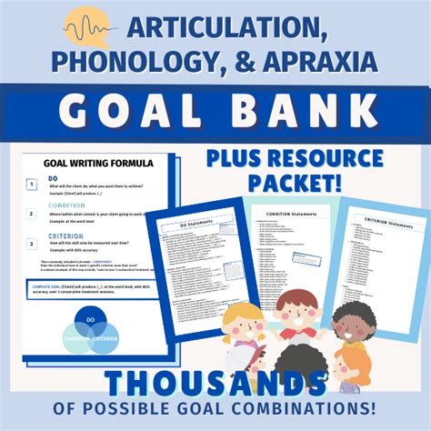 Articulation Phonology And Apraxia Speech Therapy Goal Bank Plus
