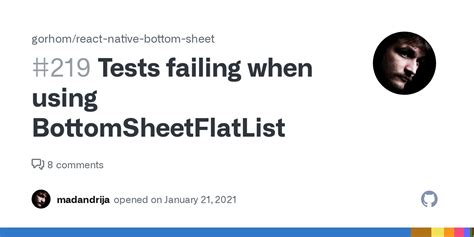 Tests Failing When Using Bottomsheetflatlist Issue Gorhom React Native Bottom Sheet