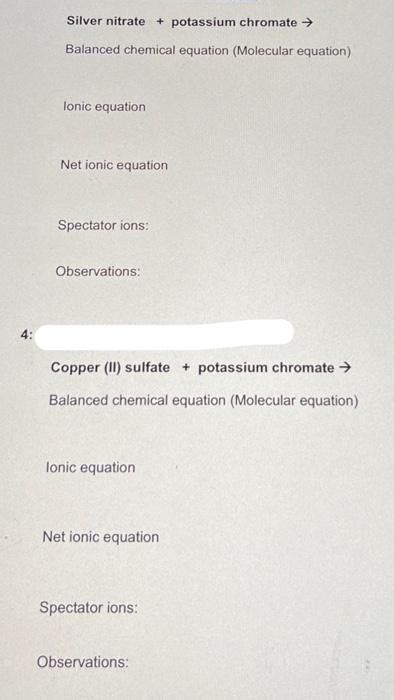 Solved Silver Nitrate Potassium Chromate → Balanced