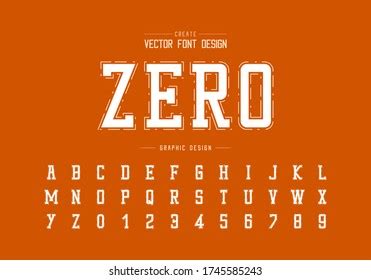 Zero Font Line Alphabet Vector Typeface Stock Vector Royalty Free 1745585243 Shutterstock