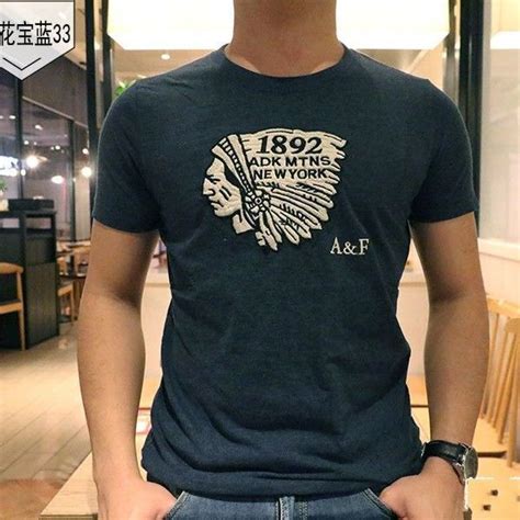 Футболка Abercrombie&Fitch, размер 54, цвет синий, Cotton - купить по ...
