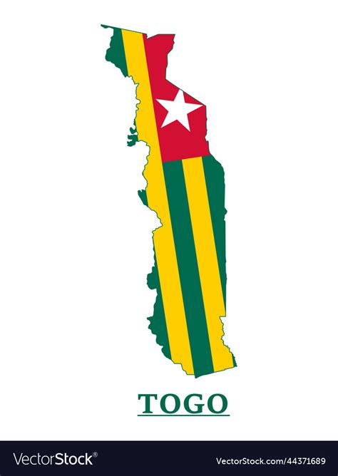 Togo National Flag Map Design Royalty Free Vector Image