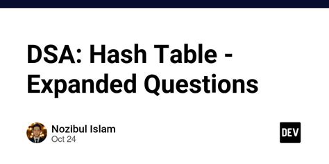 Md Nozibul Islam On Linkedin Dsa Hash Table Expanded Questions