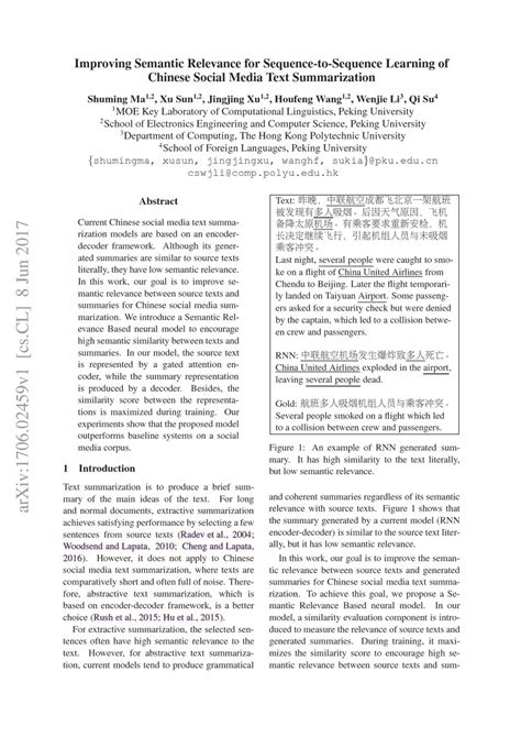 Improving Semantic Relevance For Sequence To Sequence Learning Of