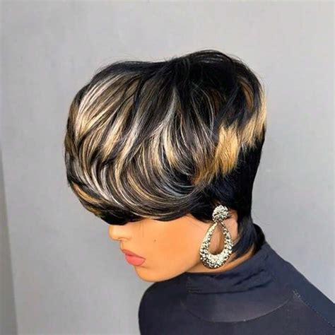 Elegant Pixie Cut Wig For Women 200 Density 1b27613 Color Short