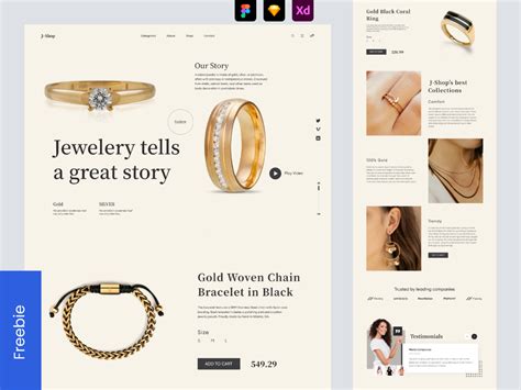 Jewelry Store Landing Page Design - Freebie | Jewelry website design ...