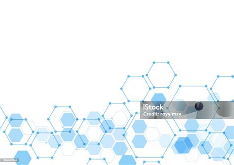 기술 배경 및 과학 스타일에서 추상 육각 분자 구조 의료 디자인입니다 벡터 일러스트 레이 션 육각형에 대한 스톡 벡터 아트 및 기타 이미지 Istock