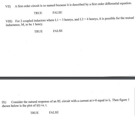 solved vii a first order circuit is so named because it is