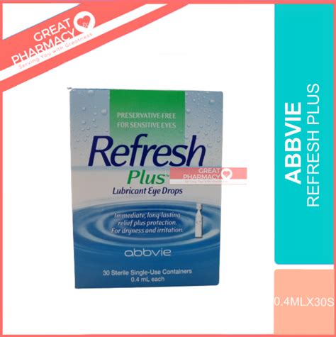 Allergan Refresh Plus Eye Drops 30 Vials X 0 4ml Exp 2025 Lazada