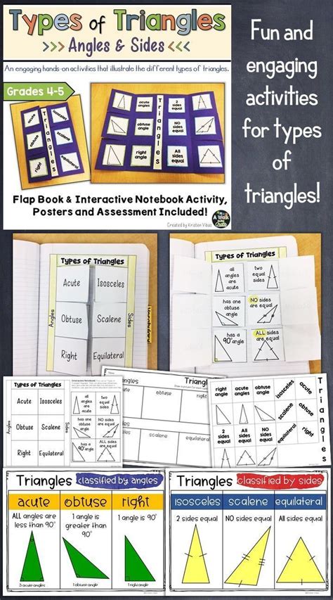Types Of Triangles Flap Book Interactive Notebook Activity And Posters