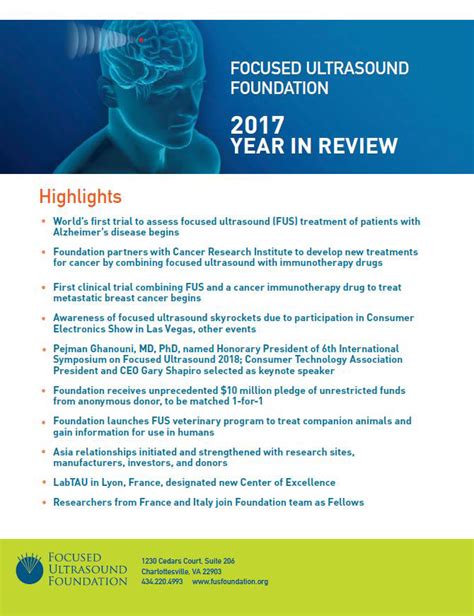 Foundation Reports Focused Ultrasound Foundation