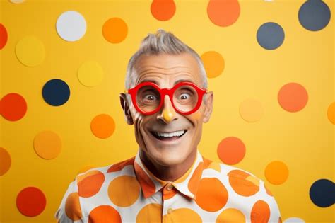 Premium Photo Man Fashion White Polka Humor Concept Hipster Adult