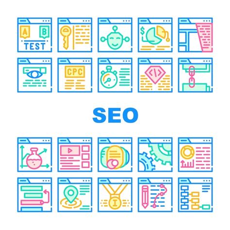 Premium Vector Seo Search Engine Optimization Icons Set Vector Seo