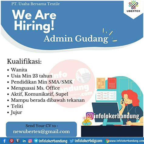 Lowongan Kerja PT Usaha Bersama Textile Ubertex Bandung Oktober