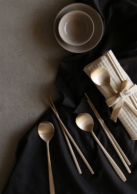 Genesis Boutique 방짜유기 유기수저 2인 세트 보자기 선물 포장