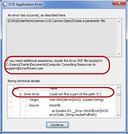 Cannot Open Create A Parameter File Error CCRSoftware