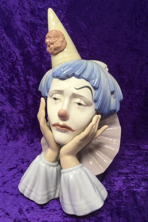 Lladro Jester Sad Clown Bust 5129 Figurine Spain 12 Mint Etsy