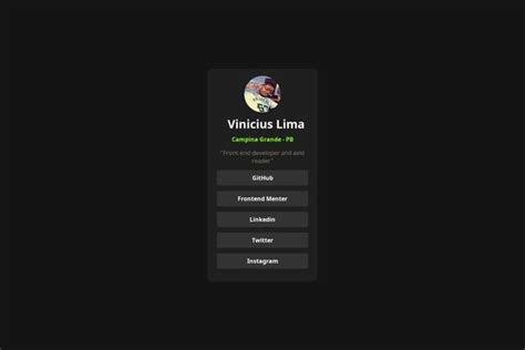 Frontend Mentor Social Links Profile Solution Using Css And Html5